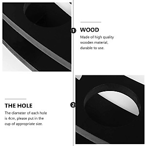 Hemoton Wooden Shot Glass Holder 6 Thick Base S Shape Shot Rack ray for Tequila Whiskey Vodka Cocktail Party Bar Nightclub