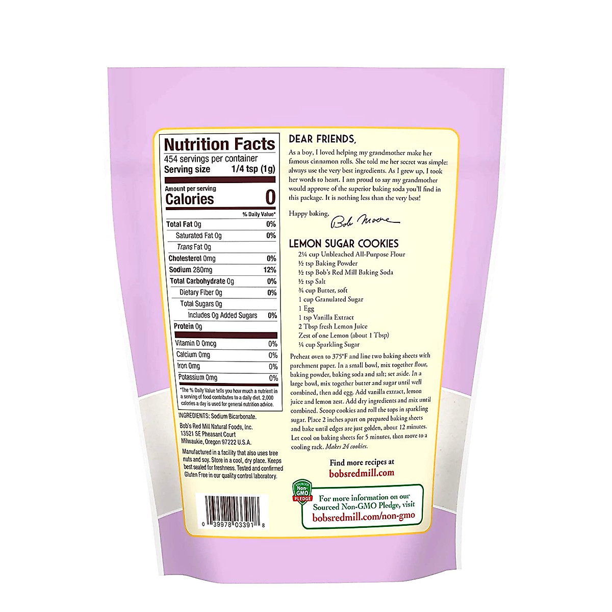 Gluten Free Baking Soda Bundle. Includes 1-16 Oz Resealable Bag of Bobs Red Mill Baking Soda. Bobs Red Mill Baking Soda is Certified Gluten Free, Non GMO & Kosher Comes with a BELLATAVO Fridge Magnet!