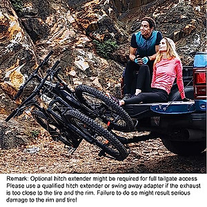 HYPERAX Volt 2 -E-Bike Hitch Mounted Platform Style 2 Bikes Carrier for Car, SUV, Trucks, Sedan, No Wobble & Tilting Design e-Bike Rack for Hitch Fits Up to 2 X 70 lbs Bike with Up to 5" -NO RV USE!