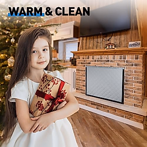 Fireplace Blanket, Fireplace Cover Stops Cold Air Heat Loss for Summer Winter, Indoor Fireplace Draft Stopper Save Energy, 39" W x 32" H