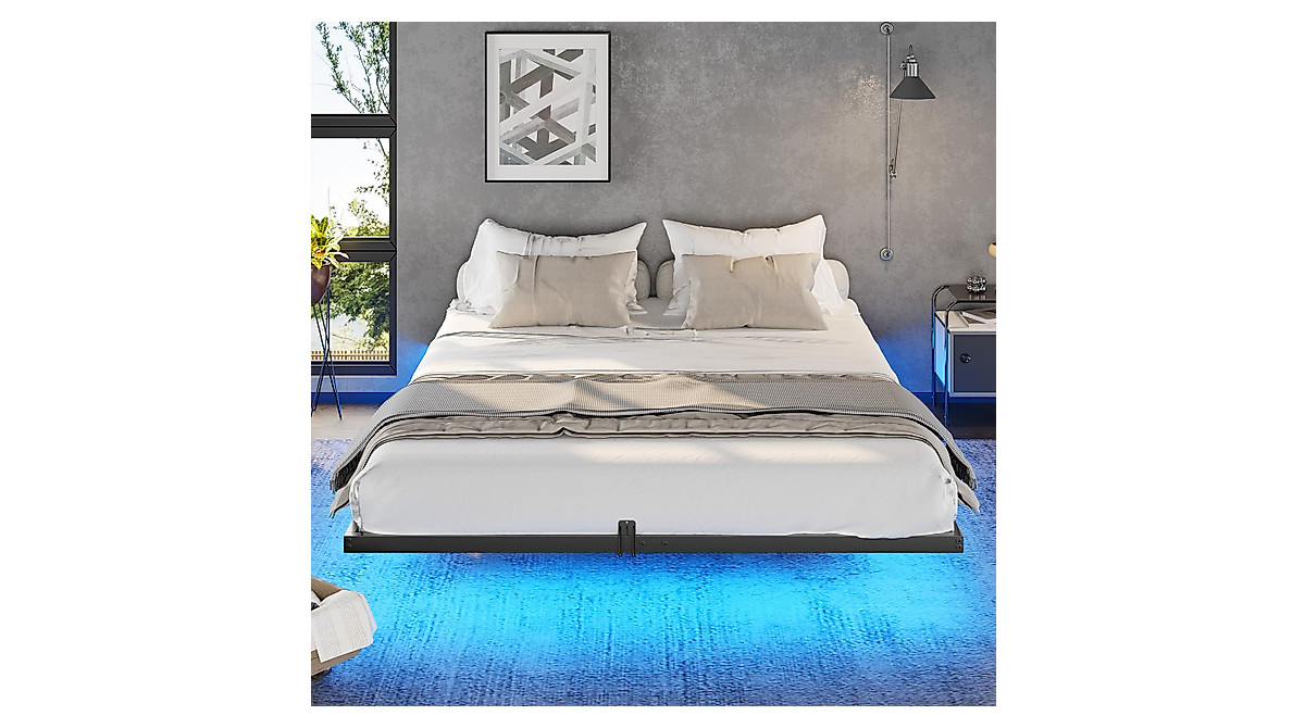 Stylish DICTAC Floating Bed Frame with LED Lights
