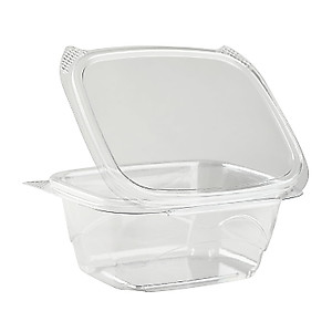 Karat PET Hinged Deli Containers with Lids - Perfect for Pasta Salads, Fruit, Deli Sides, and Home Meal Prep - Clear Plastic Food Containers, Take Out Containers (16oz)