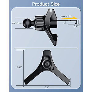 ZEEHOO Universal Air Vent Clip for Car Mount with [ Diameter 0.67 in (17 mm)] Joint Ball, Phone Vent Clip for Most Car Phone Holder & Wireless Car Charger