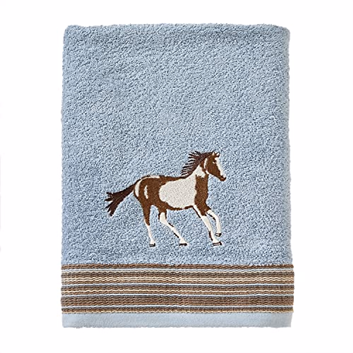 SKL Home by Saturday Knight Ltd. Horse Country Bath Towel,Blue 24" x 50"