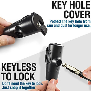 MARQUE Bike Lock with Key – 25FT 3/8” Straight Cable Locks with Keys, Anti-Theft Security Cable for Bicycles, Scooters, Kayaks, Paddle Boards, Gates