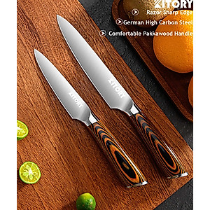 Kitory Paring Knife 5 inch, Kitchen Utility Knife, Stainless Steel Blade Ergonomic Pakkawood Handle, Fruit and Vegetable Paring Cutting Chopping Carving Knives for Home&Restaurant, 2023 Gifts