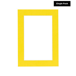 12x18 Mat Bevel Cut for 11x17 Photos - Acid Free Yellow Precut Matboard with Backing Board and Crystal Clear, Self Seal Photo Mat Bag - for Pictures, Photos, Framing - 4-ply Thickness