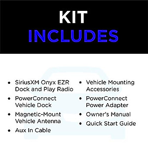 SiriusXM Onyx EZR Satellite Radio with Vehicle Kit, Easy to Install, Enjoy SiriusXM in Your Car and Beyond with This Dock and Play Radio for as Low as $5/month + $60 Service Card with Activation