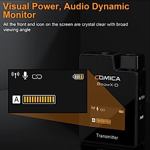 comica BoomX-DMI1 Wireless Lavalier Lapel Microphone for iPhone iPad, Plug & Play 2.4GHz Lapel Mic with Real-time Monitoring for TikTok YouTube Facebook Live Stream Vlogging Video Recording.