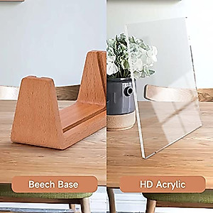 Komimaci 4x6 inch Picture Frames 2 Pack - Wooden Photo Frame with Wood of Beech Base and HD Plexiglas Cover for Tabletop or Desktop Display(4x6 inch, Horizontal & Vertical)