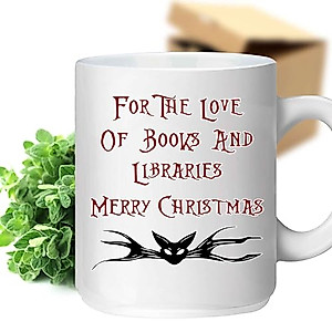 Unique Librarian Gift, Ideal Christmas Present for Book Lovers - Library Tree Sweat on 11 Oz White Ceramic Coffee Mug