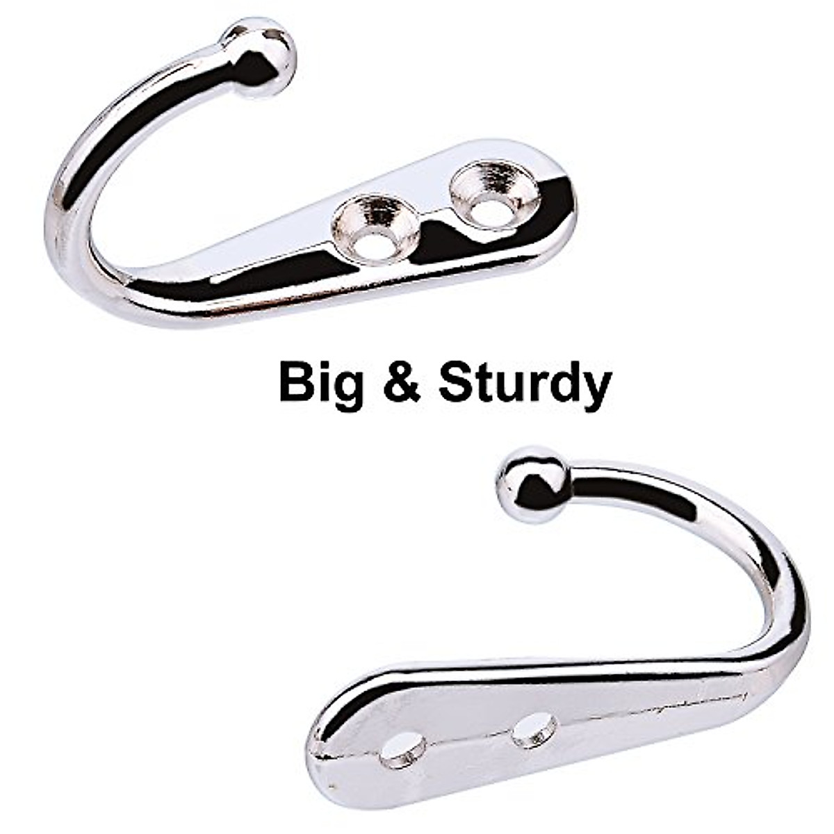 Sunmns 24 Pieces Coat Hooks Single Wall Mounted Robe Hook Hanger with 50 Pieces Screws (Silvery)