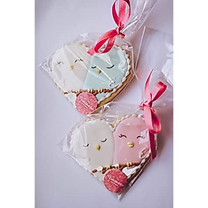 Purple Q Crafts Clear Plastic Cellophane Bags with 4" Colored Twist Ties for Gifts Party Favors (4"x6", 200 Pack)