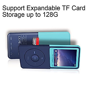 Mp3 Player for Kids Tengsen Mo3 Portable Music Player Mp3 & Mp4 Players Digital Audio with FM Radio Mps3 Players Mighty Mp3 Reproductor Photo View Lossless Sound Support Up to 128GB (Blue)