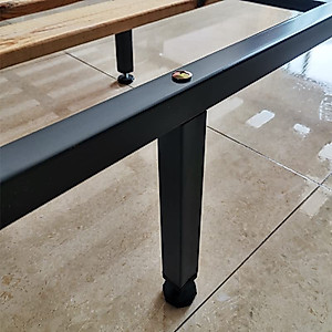 Metal Furniture Support Legs Adjustable Height Heavy Duty Bed Center Frame Slat feet risers for Queen/King Platform Bed Frame Replacement Parts 2PS (5.9" to 8.6")