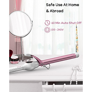 ORYNNE Ceramic Curling Iron, 3/4 Inch Barrel, Digital Temp Control, Fast Heat Up, 7 Adjustable Temperatures, 60 Min Auto Shut Off