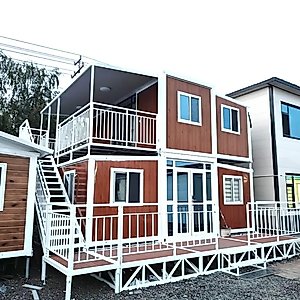 Expandable Prefab House Tiny Homes to Live in for Adults Mini Foldable Container House Mobile Home Modular Homes Mini Live Houses - 2 Floors