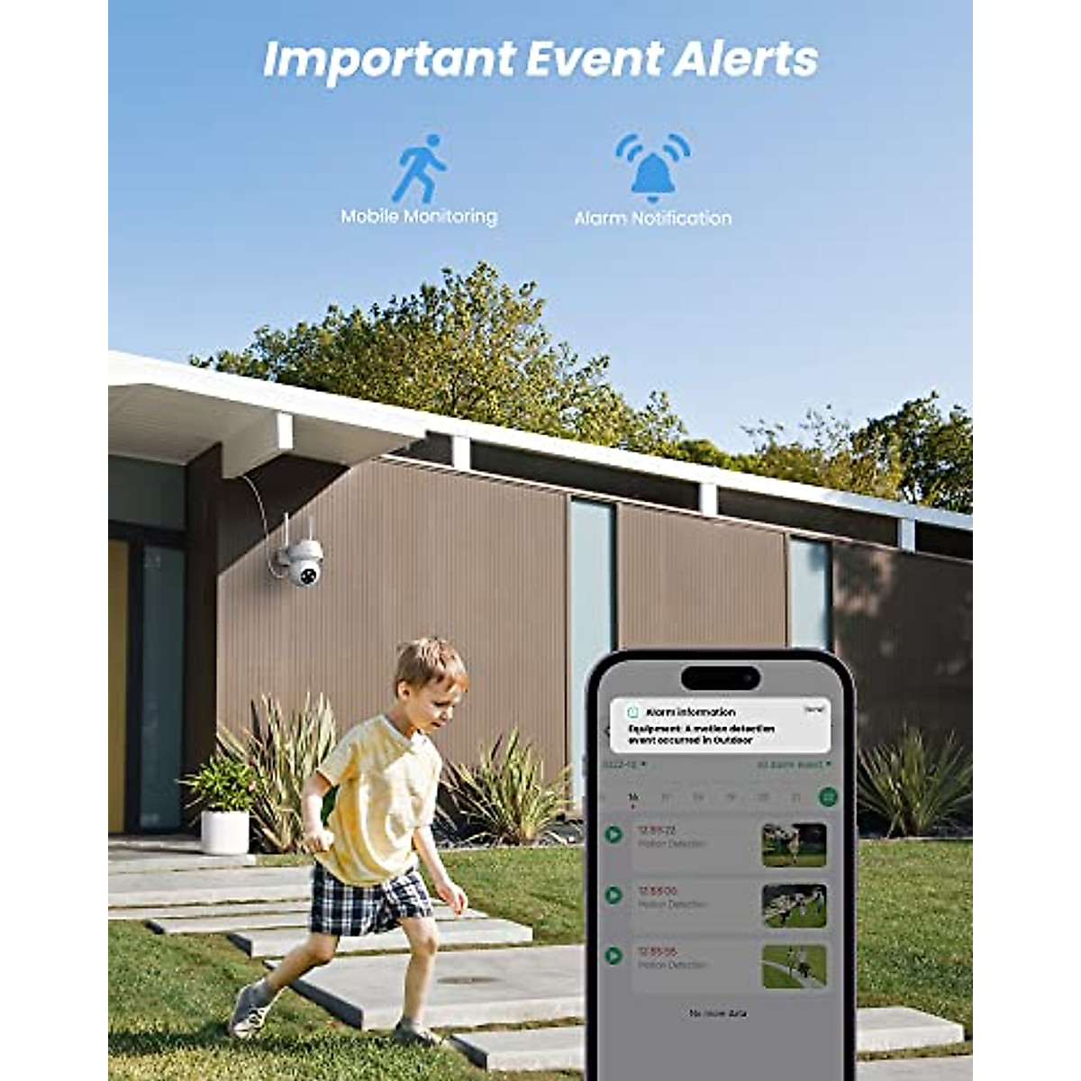 TOAIOHO 2K Security Camera Outdoor, Camera for Home Security Outside with Color Night Vision, Motion Detection and Alarm, 2-Way Talk, IP66 Waterproof, 360°Viewing,SD Card & Cloud Service