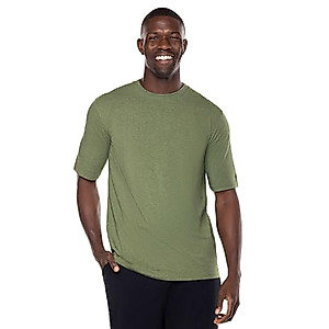 Coolibar UPF 50+ Men's Morada Everyday Short Sleeve T-Shirt - Sun Protective (Large- Light Green)