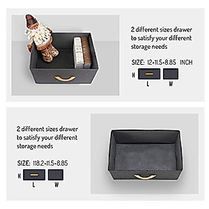 ROMOON Dresser Organizer with 5 Drawers, Fabric Storage Drawer Unit, Dresser Tower for Bedroom, Hallway, Entryway, Closets, Nursery - Wide Dark Gray