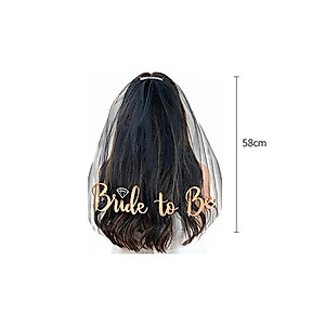 VMila Bachelorette Party Veil - Perfectly Designed for Bride to Be with Stylish Bride to Be Sash, Bridal Shower Tiara, Bridal Sash - Ideal Bride Sash for Bachelorette Party (Rose Gold White)