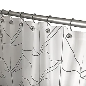 Horizon Home Essentials Modern Luxury Geometric Shower Curtain for Bathroom (White and Grey)