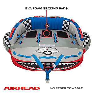 Airhead Chariot Warbird 3, 1-3 Rider Towable Tube for Boating