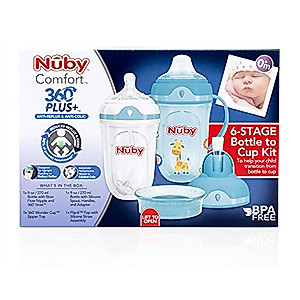 Nuby 6 Stage 360 Comfort Cup Starter, 4 Piece Set