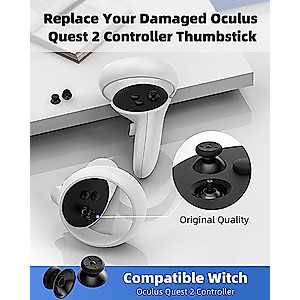 OLCLSS Thumbsticks Replacement Kit for Oculus Quest 2 Controller/Meta Quest 2 Controller, Replacement Accessories for Meta Quest 2 Controller, Include 2 Thumbsticks for Oculus Quest 2 Controller