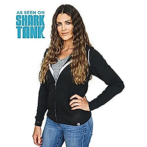 Quikflip 2-in-1 Reversible Backpack Hoodie (As Seen on SHARK TANK) Women's Full-Zip Hero Hoodie Lite - Black
