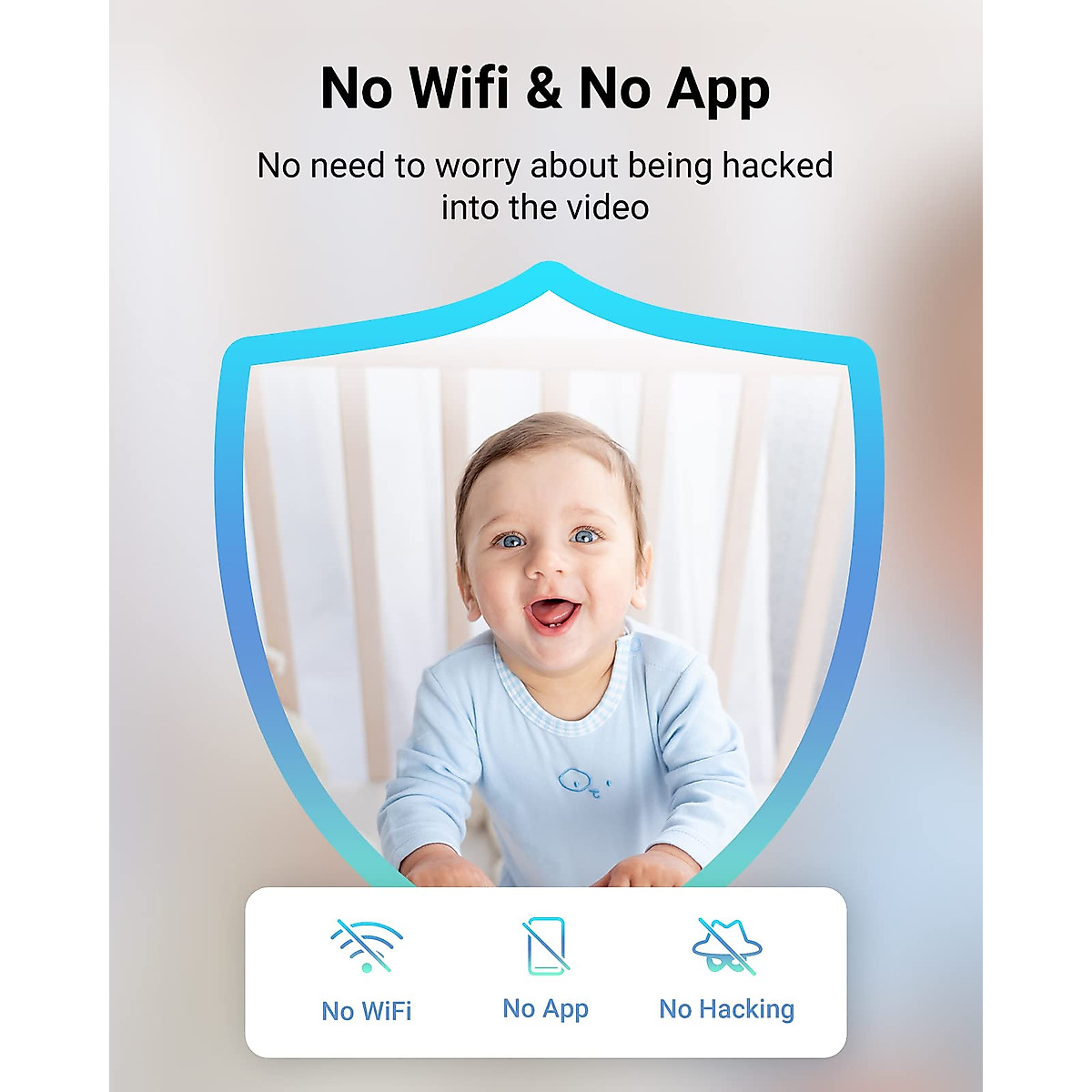 VACOS Video Baby Monitor with Camera and Audio - Baby Camera Monitor No WiFi with 720P 5" HD Display, Temperature & Motion & Sound Alert, Remote Pan Tilt and Zoom, Night Vision, 1000ft Range, VOX