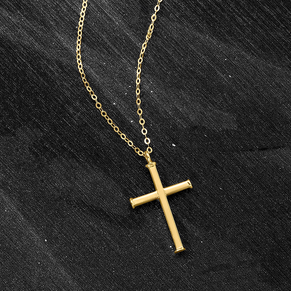 Ross-Simons Italian 14kt Yellow Gold Cross Necklace. 20 inches