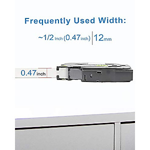 Aitaperste 5 Pack Color Compatible Tapes Replace for TZe TZ 12mm 0.47 Inch Laminated Compatible with Brother P Touch PT-D210 D202 PT-D450 P700, 26.2 Feet Roll (White/White on Black Red Blue Green)