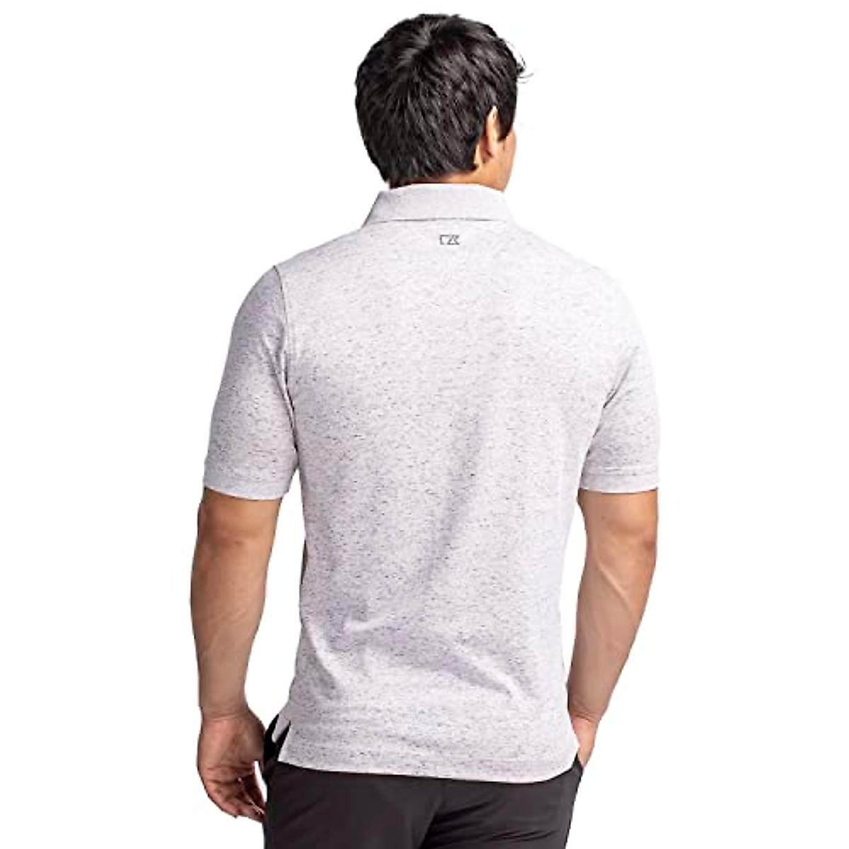 Cutter & Buck Men's Drytec Cotton+ Jersey 35+ UPF Advantage Space Dye Polo Shirt, Elemental Grey, 2X Big