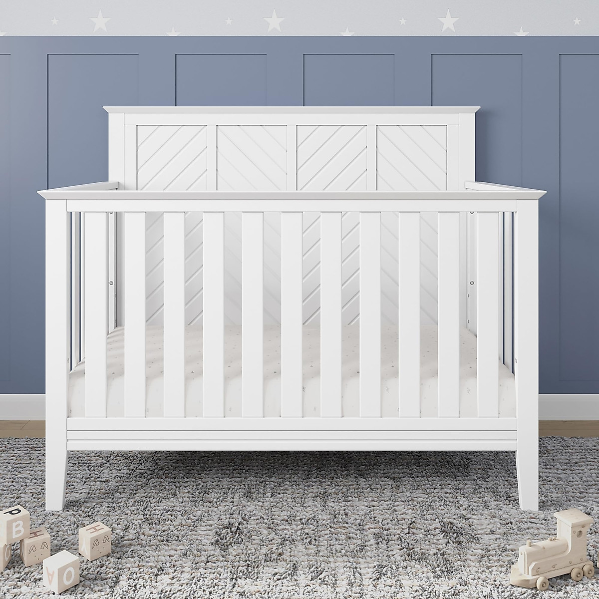 Child Craft Atwood Crib, Dresser and Chest Nursery Set, 3-Piece, Includes 4-in-1 Convertible Crib, Dresser and Chest, Grows with Your Baby (Matte White)