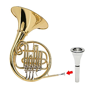 Geesatis Silver Plated Horn Mouthpiece Deep Cup Mouth Horn Standard Horn Mouthpiece