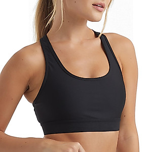 Hanes womens Compression Racerback Sports Bra, Black, X-Large US