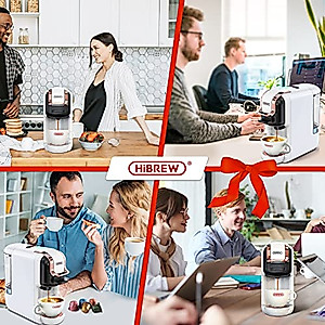 Compact Coffee Maker for Single Pods, HiBREW 5-in-1 Espresso Machine for Kcup*/Nes* Original/DG*/ESE Pod/Espresso Powder Compatible, Cold/Hot Mode, 20 oz Removable Reservoir, LED Bars Indicator,19 Bar