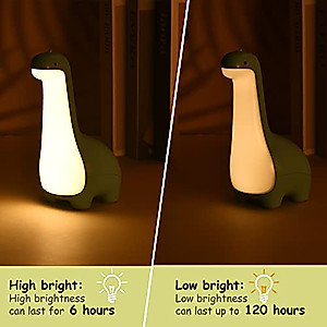 ligitive Dinosaur Night Light for Kids, Rechargeable Dino Lamp with Cute Shape Room Decor,Portable Bedside Bed lamp for Kids Room, Bedroom, Living Room, Desk Decorations,Birthday Gifts (Green)