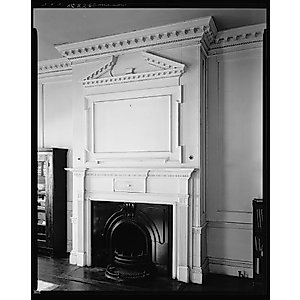 HistoricalFindings Photo: John Wright Stanly House,Fireplace,Mantel,North Carolina,Architecture,1936 2