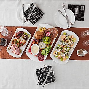 LIFVER 16"/14"/12" Large Serving Platters Set of 3 + 9" Large Serving Bowls Set of 4