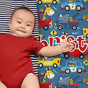 Baby Easter Gifts, Personalized Baby Blankets w/ Name, 5 Fonts & Cute Easter Bunny & Eggs - Custom Blanket with Baby Name, Personalized Baby Gifts, Baby Girl Gifts For Easter Day - 30x40 - D4