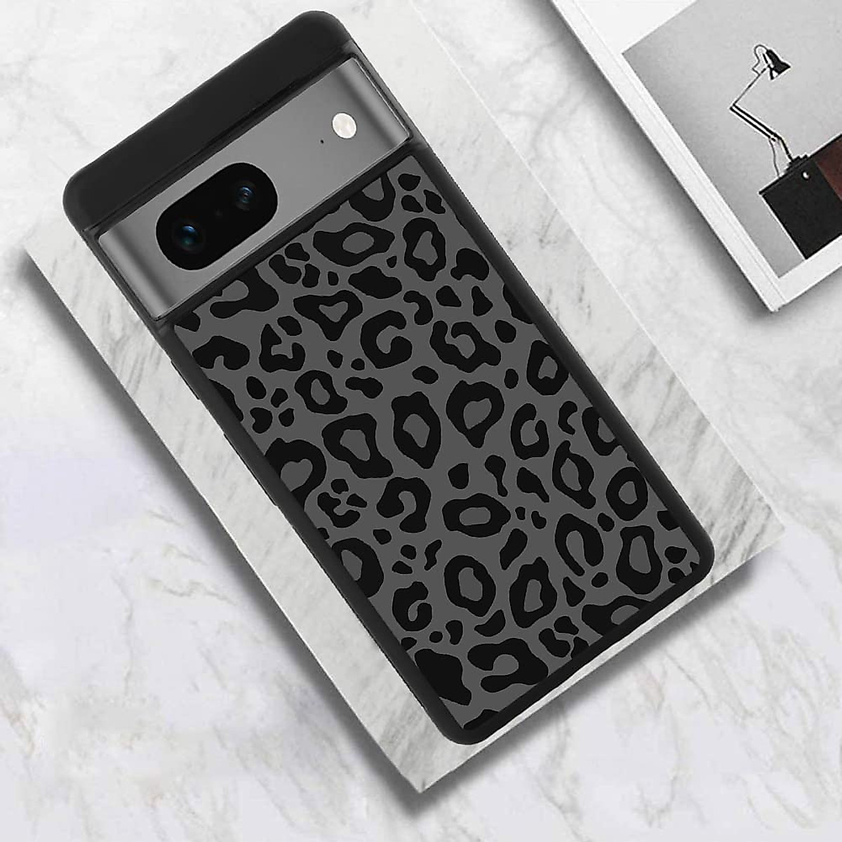 KANGHAR Case Compatible with Google Pixel 7,Black Leopard Design,Tire Texture Non-Slip +Shockproof Rugged TPU Protective Case for Pixel 7-Leopard Pattern
