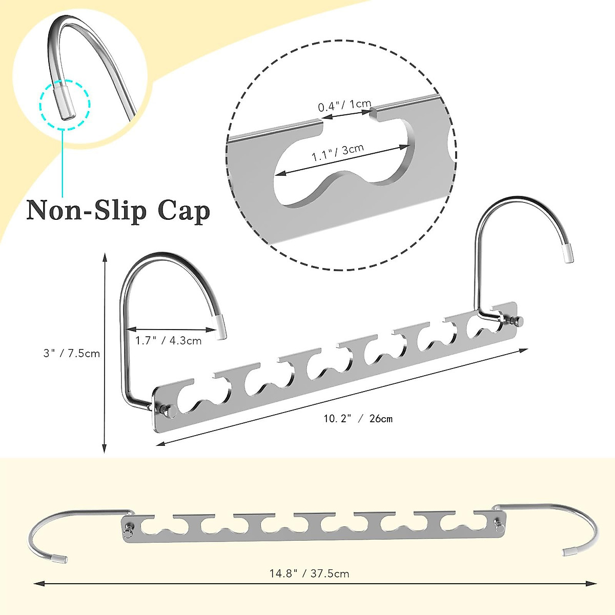 UniqNest Space Saving Hangers - 12 Pack Metal Magic Hangers, Hanger Organizer for Closet, Hangers Space Saving, Stainless Steel Hanging Closet Organizer for College Dorm Room Essentials