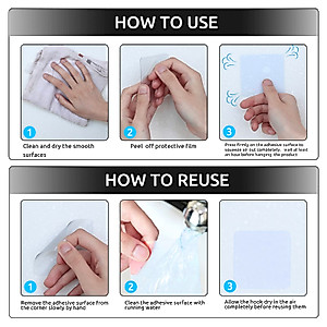 Steon Razor Holder for Shower, Adhesive Shower Razor Holder Removable and Reusable Waterproof Shaver Holder Hanger Hooks for Bathroom Kitchen to Organize Loofah Towel Robe Plug Coat (4 Pack)