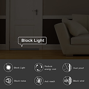 WEXHUG Waterproof Twin Door Draft Stopper Adjustable Size 30" to 36" Weather Stripping Noise Blocker Window Breeze Blocker (Coffee)