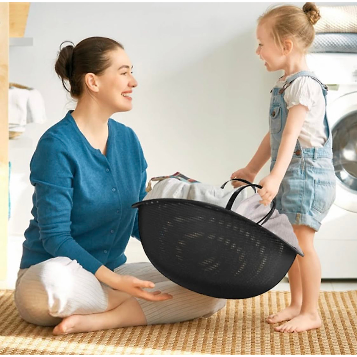 "Laundry Ninja Stitch Pop-Up Laundry Hamper: Space-Saving and Flexible Collapsible Hamper with Handles for Ultimate Clothes Management, space saving laundry hamper, Flexible laundry basket with