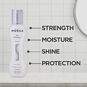 BioSilk Silk Therapy Original, Reconstructing Treatment For Adding Shine & Helping Prevent Split Ends, Sulfate, Paraben, & Cruelty-Free, 2.26 Oz