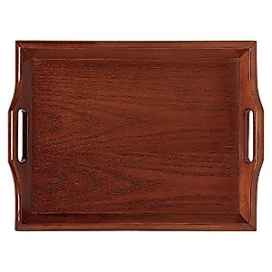 GET Enterprises 25" x 16" Hardwood Room Service Tray-Mahogany (RST-2516-M), 25 Inches x 16 Inches