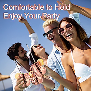 Didaey 24 Pcs Moscow Mule Mugs Set 12oz Rose Gold Stainless Steel Moscow Mule Cups Bulk Tarnish Resistant Copper Plated Mug Hammered Finish Cup Chilled Coffee Mule Mug for Cocktail Wedding Gift